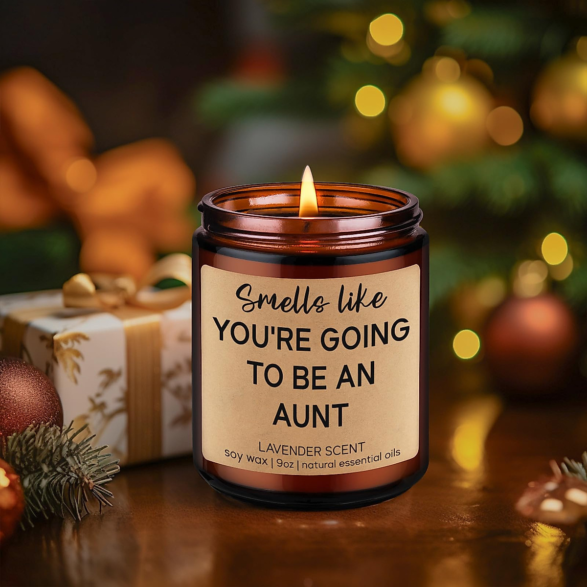 GSPY Scented Candles - New Aunt Gifts, Pregnancy Announcement for Aunt - Smells Like You’re Going to be an Aunt - Aunt Baby Announcement, Promoted to Aunt, Baby Reveal Gifts for Sister, Friend