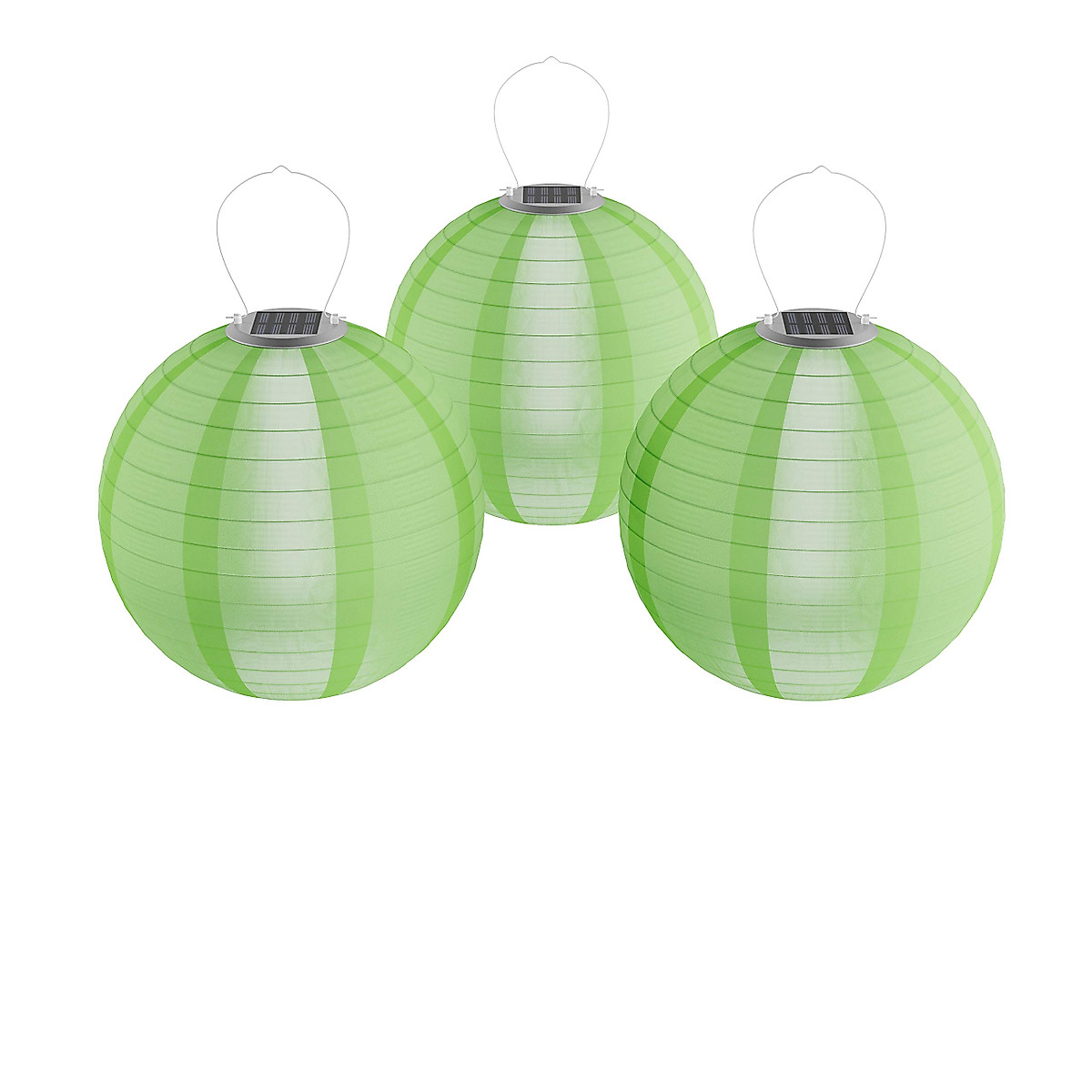 Pure Garden 50-LG1006 Solar Path Lights-13.8” Stainless Steel Outdoor Stake Lighting for Garden, Landscape, Patio, Driveway, Walkway-Set of 3, Green