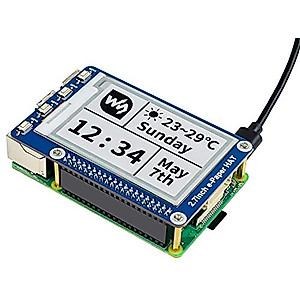 2.7inch E-Ink Display HAT,264x176 Pixel Black,White Two-Color 3.3V/5V E-Paper Screen LCD for Raspberry Pi 4B/3B+/3B/2B/Zero/Zero W/Zero WH and Jetson Nano SPI Interface Support Full Refresh