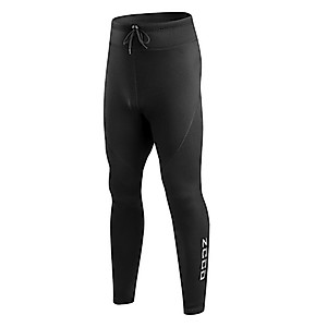 Men's Wetsuit Pants, 2mm Neoprene Long Pants for Surfing Kayaking Swimming Diving Canoeing (Black, L)