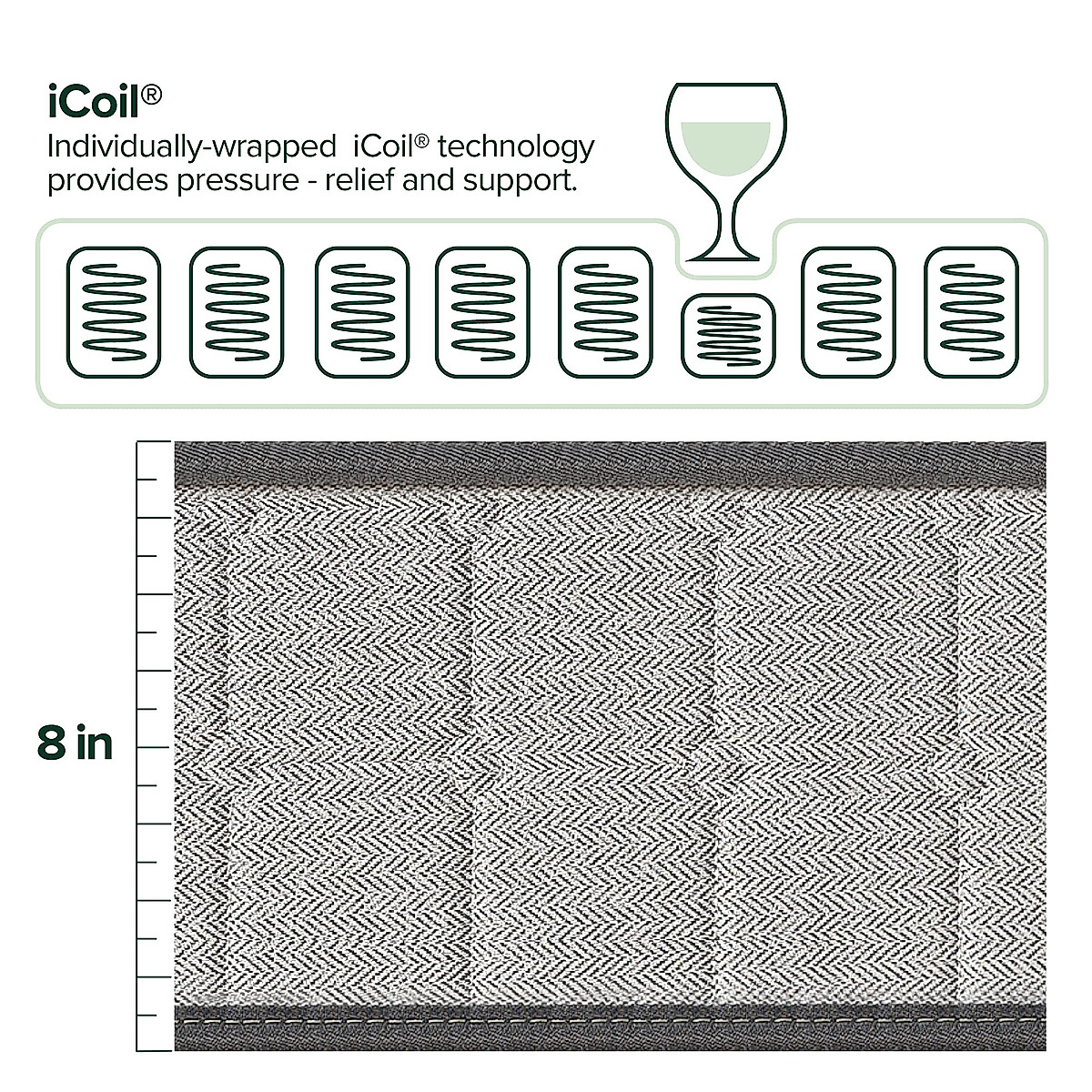 ZINUS 8 Inch Comfort Support Cooling Gel Hybrid Mattress, Full, Tight Top Innerspring Mattress, Motion Isolating Pocket Springs, Mattress in A Box