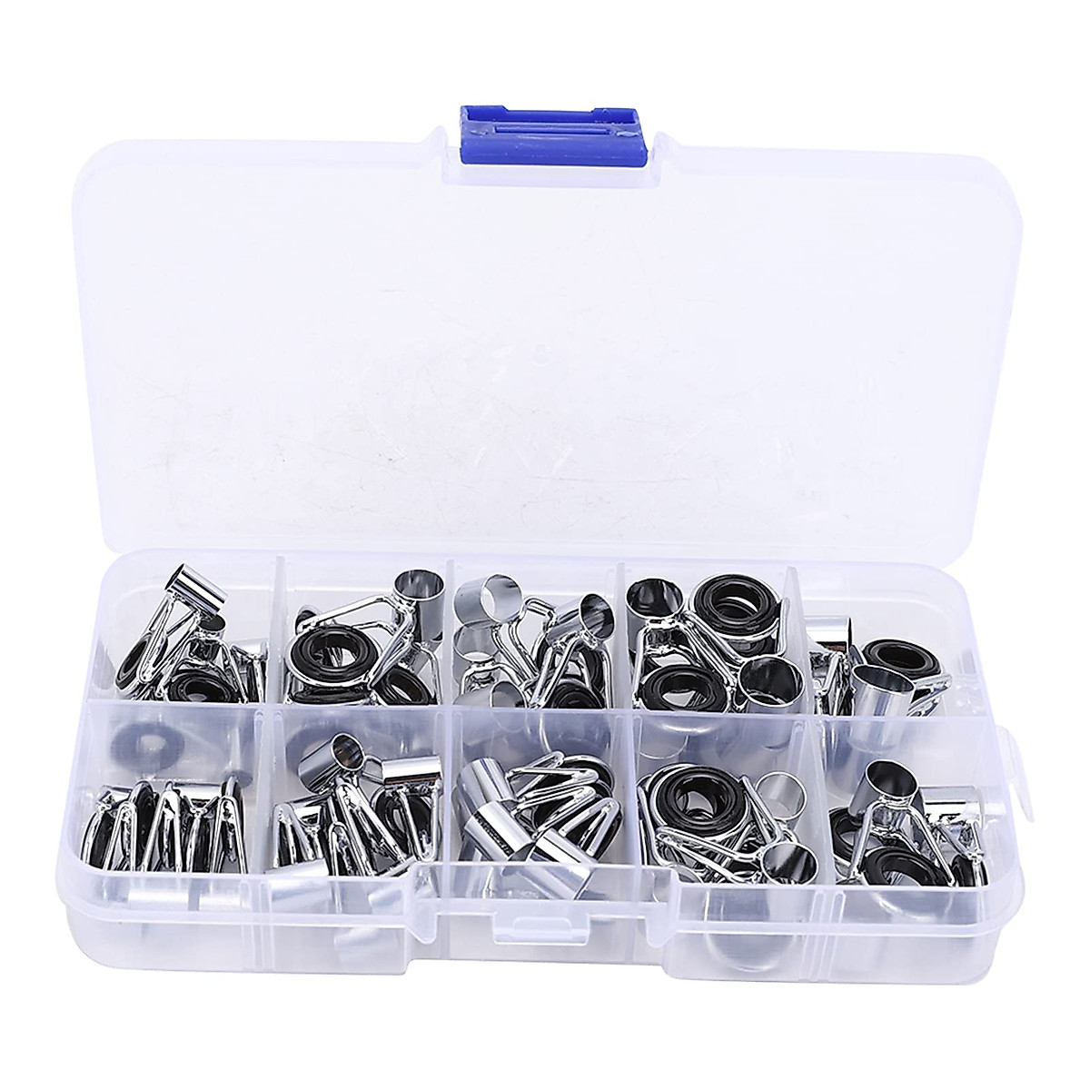 90Pcs Fishing Rod Pole Ring Stainless Steel Ceramics Fishing Rod Repair Kit Fishing Rods and Accessories
