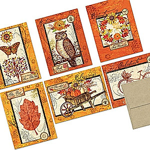 Note Card Cafe Christmas Greeting Card Set with Envelopes | 72 Pack | Blank Inside, Glossy Finish | Fall Blessings | Bulk Set for Greeting Cards, Occasions, Birthdays