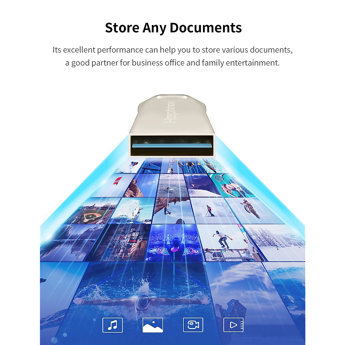 64GB USB 3.0 Flash Drive, Hephinov USB Stick Up to 100MB/s Read, UDP Thumb Drive, Zinc Alloy Jump Drive, Pen Drive, Memory Stick for Storage and Backup (USB 3.0 64G)