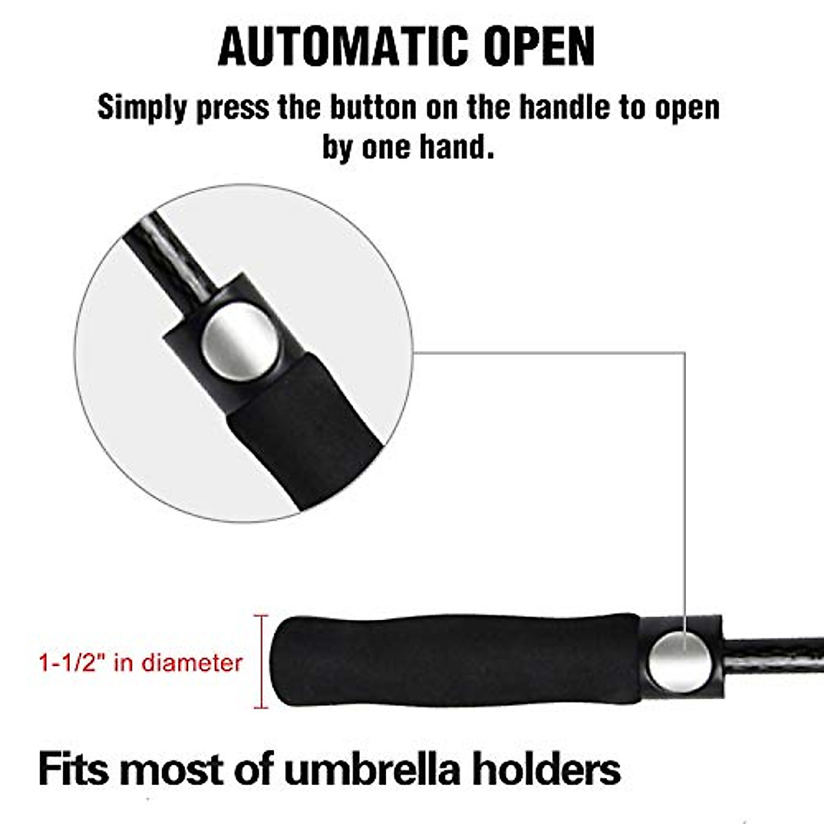 ACEIken Golf Umbrella Windproof Large 62 Inch, Double Canopy Vented, Automatic Open, Extra Large Oversized,Sun Protection Ultra Rain & Wind Resistant Stick Umbrellas, Black