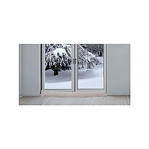 Home District Door Draft Stopper - Weighted Faux Suede Patio Door Draft Blocker, Apartment Noise Blocker, Window Draft Dodger - 72" Long - Gray