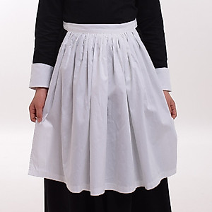 GRACEART Pilgrim Pioneer Colonial Girl Costume Accessories 100% Cotton Apron & Bonnet (US Size-14,Bonnet & Apron)