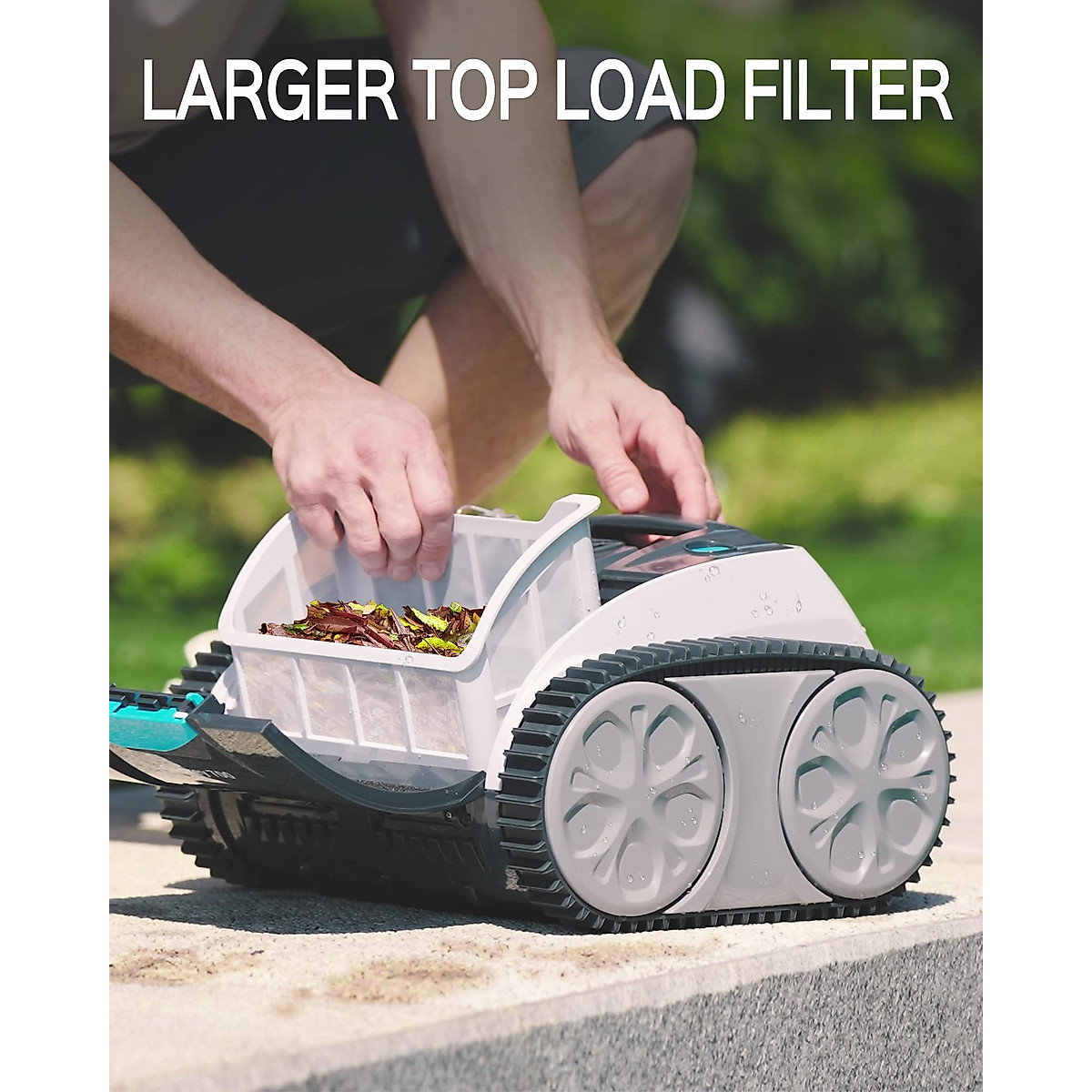 WYBOT Cordless Robotic Pool Cleaner, Ultra Strong Suction, Wall Climb Pool Vacuum with Intelligent Route Planning, Lasts 110Mins, Triple-Motor, Ideal for In-Ground Pools Up to 60 Feet (Black) (WY004)