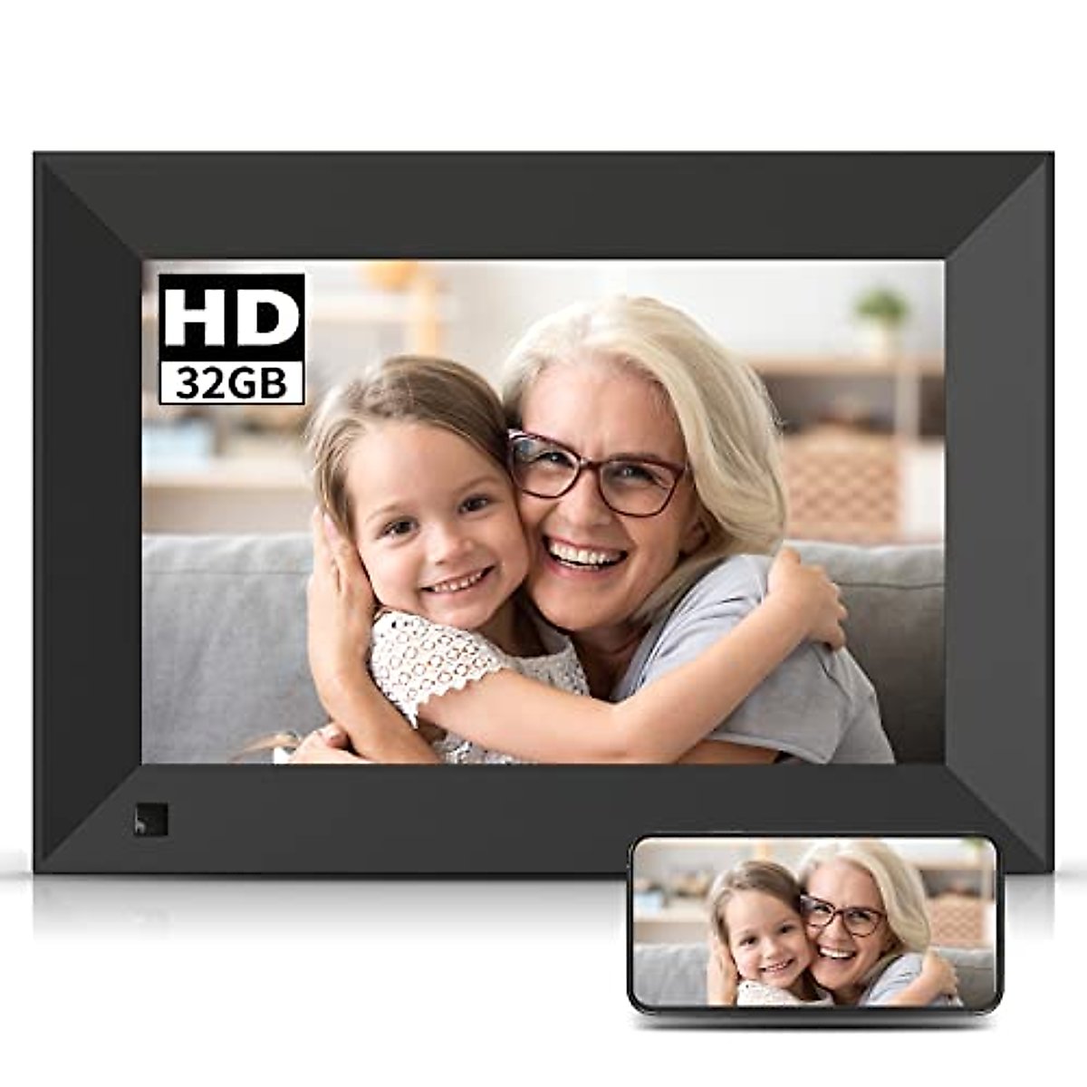 BSIMB 32GB WiFi Digital Picture Frame 8 Inch, Digital Photo Frame HD IPS Touch Screen Motion Sensor, Easy Setup to Upload Photos/Videos via App, Email, Auto-Rotate, Wall-Mounted, Gift for Grandparents
