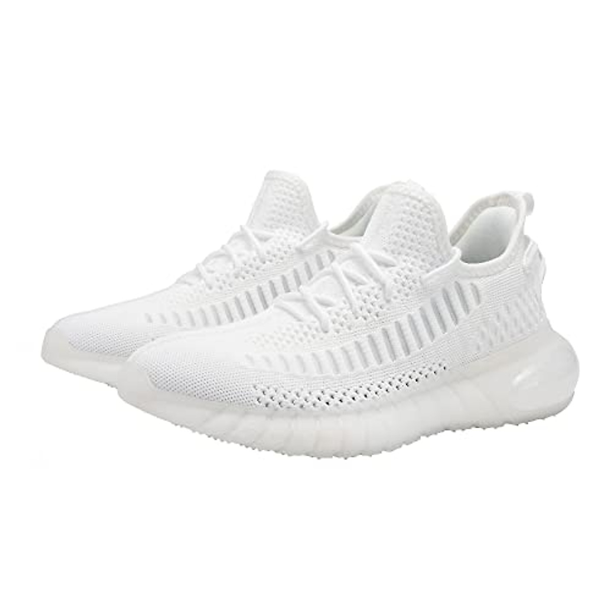 CUYIOM Men's Athletic Walking Shoes Outdoor Running Shoes Slip on Fashion Sneaker White 10