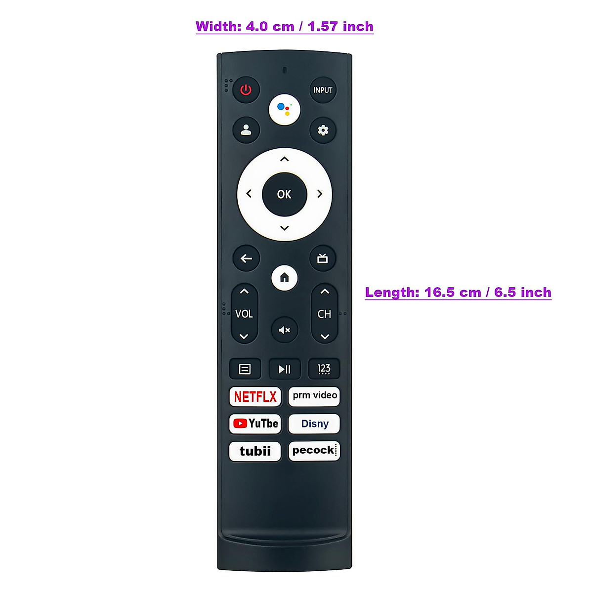 ERF3V90H 299843 Voice Command Remote Control Replacement compatible with Hisense Android Smart TV 65A65H 75A6H 55U7G 85U7H 75U65H 85A66GUA 65U7G 75U6H 55U8H 65A6H 55U7H 75U68H 75U7H 43A53FUA 43A68H