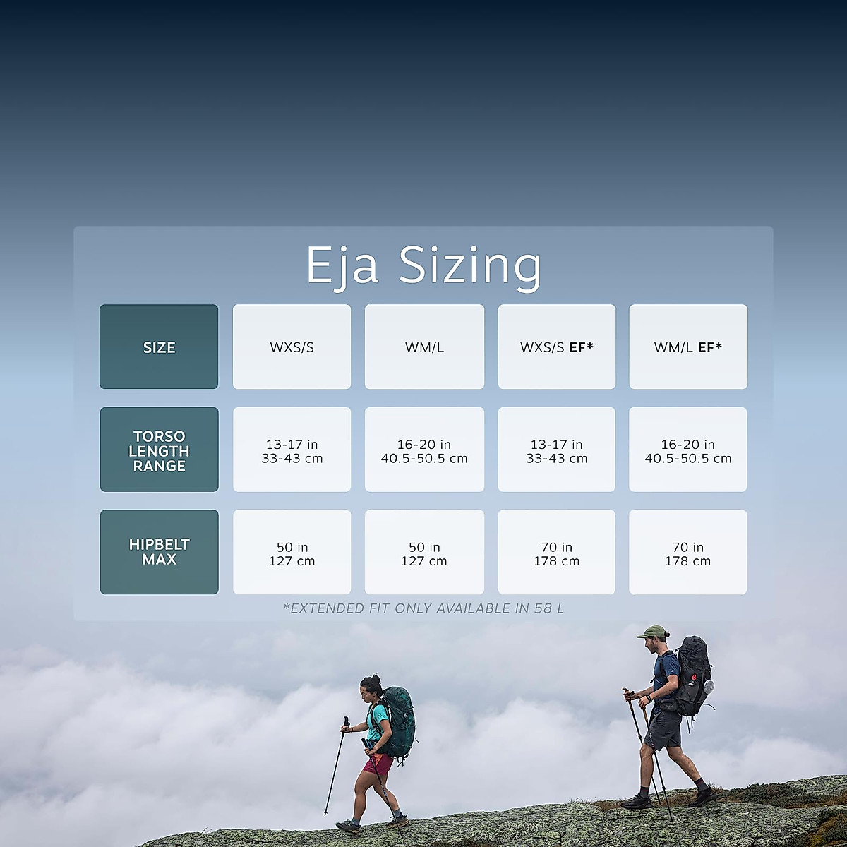 Osprey Eja 58 Women's Ultralight Backpacking Backpack, Deep Teal, X-Small/Small