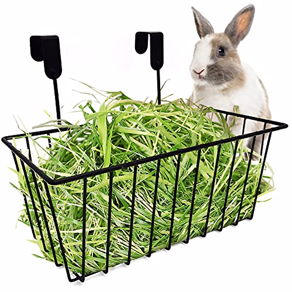 BNOSDM Rabbit Hay Feeder Bunny Hay Holder for Cage Hanging Guinea Pig Hay Rack Mental for Rabbits Bunnies Guinea Pig Chinchilla