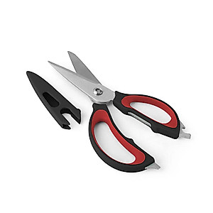 Farberware 4-in-1 Kitchen Shears, 2-Piece, Black and Red
