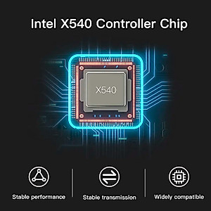 XZSNET 10G Network Card with Intel X540 Chip, 10GB PCI-E NIC Compare to Intel X540-T2, Dual RJ45 Port PCI Express X8 Ethernet Adapter Support Windows/Windows Server/Linux/Freebsd/VMware ESXi