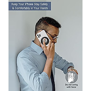 B-Land Magnetic Phone Ring Holder Compatible with MagSafe,Adjustable Finger Ring Grip, Removable for Wireless Charging,Only for iPhone 13, 13 Pro, 13 Mini, 13 Pro Max, 12, 12 Pro, 12 Mini,12 Pro Max