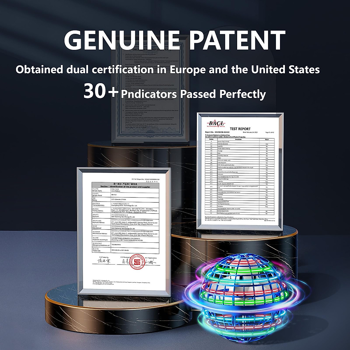 Nacai Flying Orb Ball,Galaxy Ball Toy 2023,Hover Orbs Cosmic Globe Boomerang Ball,Atmotoys Magic Spinner Drone Cool Christmas Birthday Gifts for Kids Ages 6 7 8 9 10+Boy Girl(Blue)