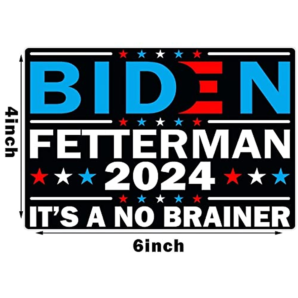 10 Pack Biden Fetterman 2024 It's a No Brainer Stickers Anti Joe Biden Stickers Reflective Decals Laptop Bumper Decal Window Waterproof Car Stickers