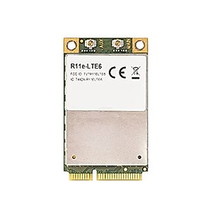 MikroTik R11e-LTE6 2G/3G/4G/LTE miniPCI-e Card with Carrier Aggregation Support (up to 300 Mbps) for Bands 1/2/3/5/7/8/12/17/20/25/26/38/39/40/41n