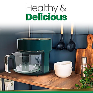 Transonic Glass Basket Air Fryer Oven, 4 Quart Non Toxic Non Stick Easy Cleaning Borosilicate Glass Basket, 8 Cooking Presets, Touch Digital Controls