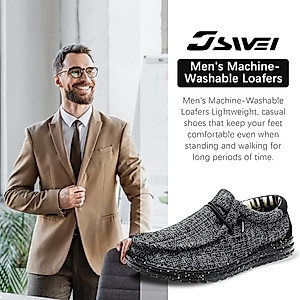 Men's Slip-On Loafers Casual Shoes Lightweight Comfortable Breathable Fashion Soft Sole Plantar Fasciitis Black Zapatos Mocasines para Hombre US7