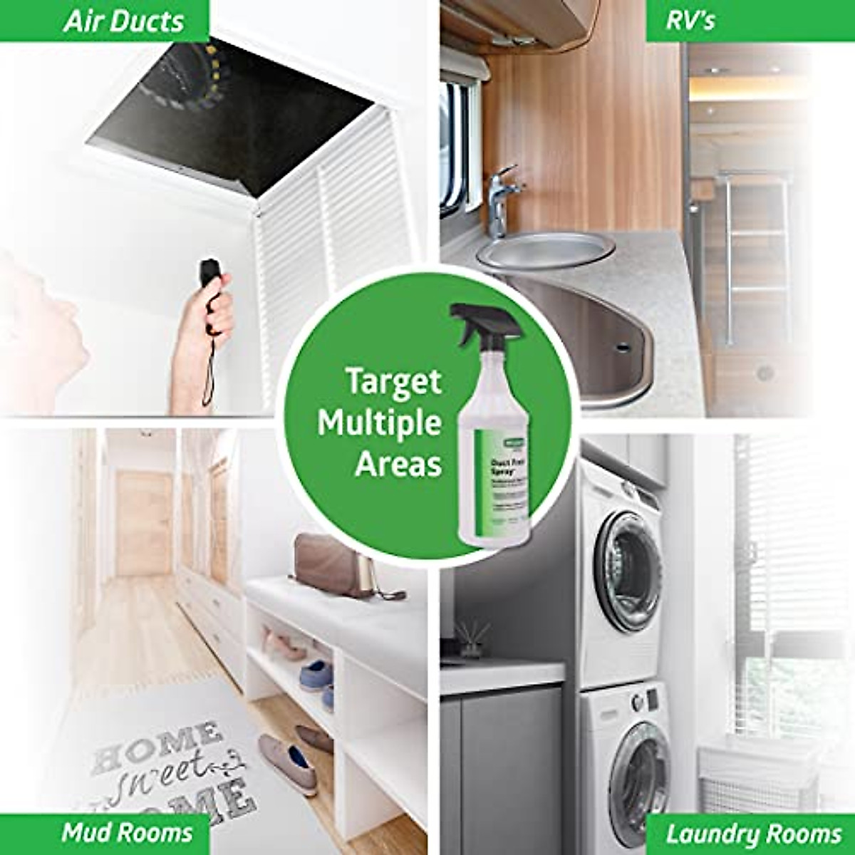 SimpleAir SC-3200 Duct Fresh Spray Air Freshener, Cleaner, Deodorizer Professional HVAC Home & Automotive Odor Remover, 32 Fl Oz (Pack of 1), Clear