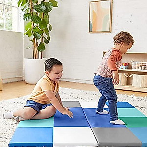ECR4Kids SoftZone Square Dance Activity Mat, Folding Playmat, Contemporary