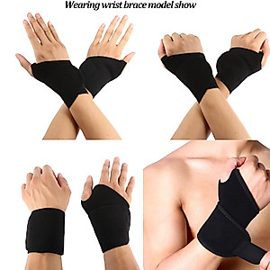 2 PCS Wrist Brace Sport-Adjustable Carpal Tunnel Hand Support Men Women Wrap Guard-Pain Relief WristBands Compression Strap Sleeve for Indoor Outdoor Gym Weightlifting Fitness Workout Yoga Day Night