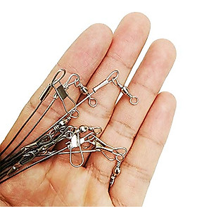 10pcs Fishing Wire Leader Saltwater Tackle Rig,70LB High-Strength Fishing Wire Gear Equipment for Lures Bait Hooks,Arms 1/2/3/4,Arm 2.76/4.72in Available (1 Arm, Arms Length-4.72inch)