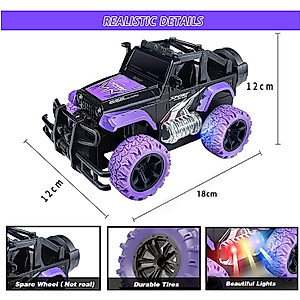 Remote Control Car, Girls Rc Cars Off Road Truck Toy 1:20 Scale Remote Control Car for Girls 4-7 8-12, Rc Race Cars Toy with 3 Color LED Lights Remote Control Vehicles Kids Birthday Gift- Purple