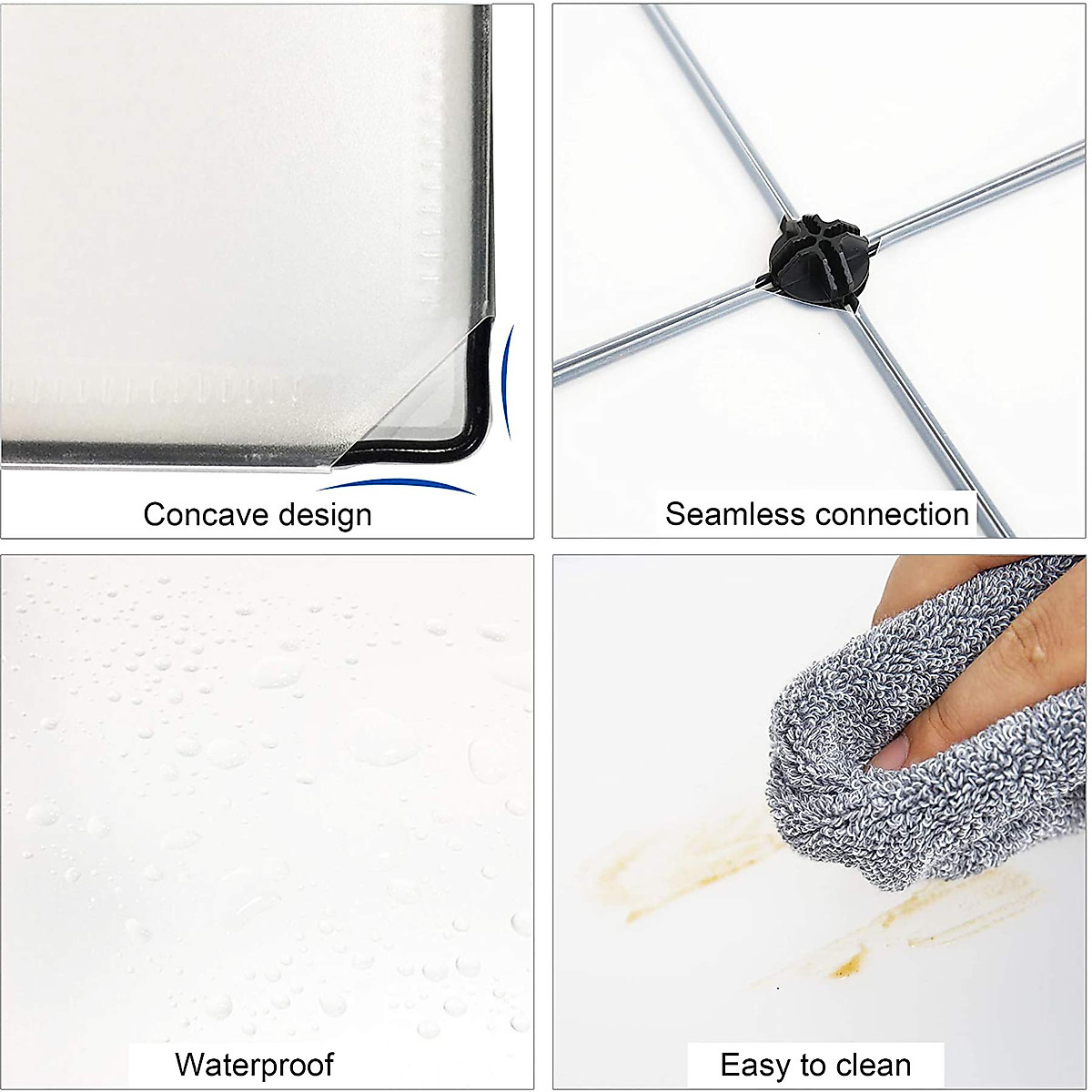 C&AHOME Cube Storage with Doors, 9 Cubes Storage Organizer, Plastic Closet Cabinet, Modular Book Shelf Units, Storage Shelves, Ideal for Office, Home, 36.6”L x 12.4”W x 36.6”H Translucent White