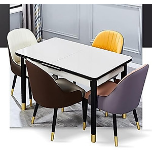 FIXARE Dining Chairs Set of 4 Modern Kitchen Living Room Chairs PU Leather High Back Soft Seat Side Chair with Metal Legs,Water Proof (Color : A9)