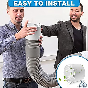 Portable Air Conditioner Exhaust Hose Coupler, 5.9" Portable AC Exhaust Hose Extension Connector, Air Conditioner Hose Adapter AC Tube for Thread Hose AC Hose Extension, Universal Thread Converter