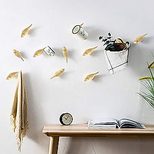 DesignSter Wood Grain Bird Coat Hooks - Premium Resin Creative Wall Mounted Birds Decorative Art Decor Hat Towel Bag Hanger Gift for Home,Living Room, Bedroom, Shop, Set of 5