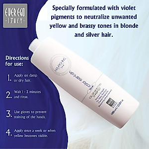 Ever Ego Italy Color Maintain Silver Shampoo For Bleached, Blonde and Grey Hair | Revitalizing And Moisturizing Hair Care Product For Men And Women | 1L Bottle
