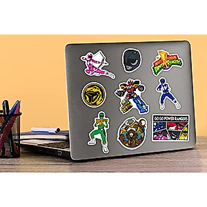 MIGHTY MORPHIN' POWER RANGERS 50CT Vinyl Large Deluxe Stickers Variety Pack - Laptop, Water Bottle, Scrapbooking, Tablet, Skateboard, Indoor/Outdoor - Set of 50