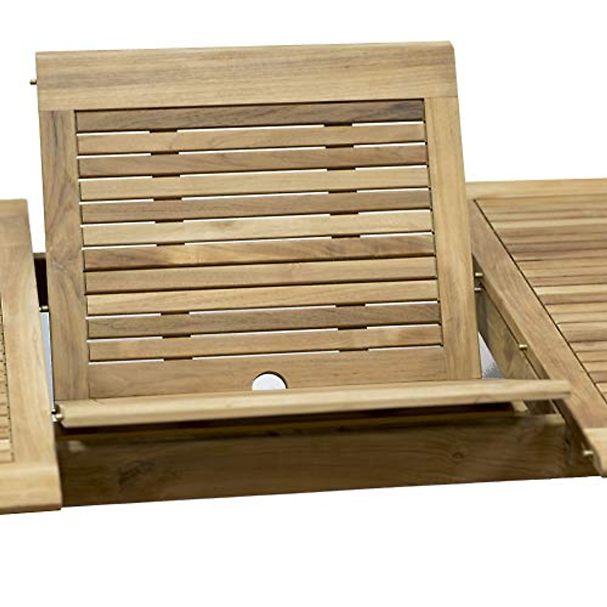 Amazonia Newcastle 9-Piece Outdoor Rectangular Dining Table Set | Certified Teak | Ideal for Patio and Indoors, Light Brown