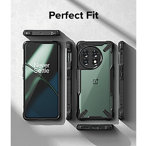 Ringke Fusion-X [Anti-Scratch Dual Coating] Compatible with OnePlus 11 5G Case, Augmented Bumper Clear Hard Back Shockproof Advanced Protective Cover Designed for OnePlus 11 Case - Black
