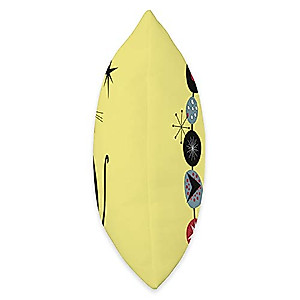 Cool Cat Designs Retro Mid Century Modern Kitty Cat & Kabob Design Throw Pillow, 18x18, Multicolor