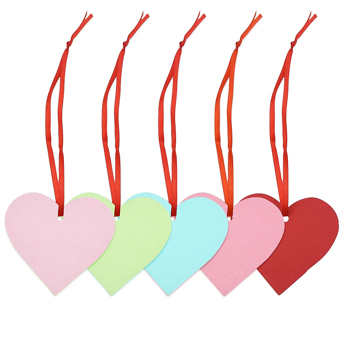 Lystaii 250pcs Heart Shape Paper Valentine Heart Confetti Blank Paper Tags Heart Cutouts 5 Color Gift Tags for Party Favors Wedding Decorations Baby Showers Thank You Card Christmas Cards (5 Color-B)