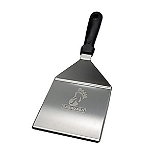 The Sasquash Spatula - Commercial Grade 5.5" Extra Wide Smashed Burger Turner - Heavy Duty One Pound Stainless Steel Griddle and Grill Tool