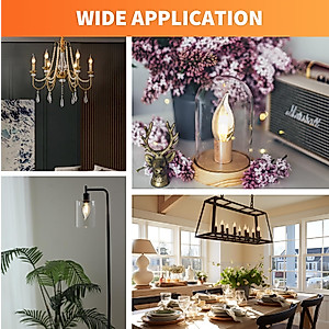 ALAMPEVER E26 LED Bulb 60W,Chandelier Light Bulbs 2700K Soft White,CA11 Candelabra LED Bulbs,450LM (12)