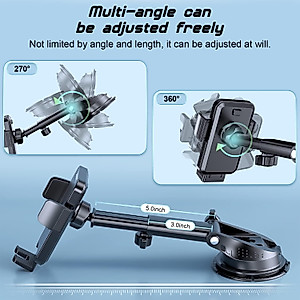 SUUSON Car Phone Holder Mount【Upgraded】-【Bumpy Roads Friendly】 Phone Mount for Car Dashboard Windshield Air Vent 3 in 1,Hand Free Mount for iPhone 14 13 12 Pro Max Samsung All Cell Phones