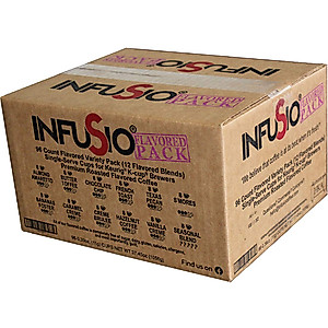 96 Count Flavored coffee Variety Pack (12 Flavored Blends), Single Serve Coffee Pods for Keurig K Cup® Brewers - InfuSio Premium Roasted Coffee (Variety, 96 Compatible with 2.0)