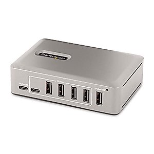 StarTech.com 10-Port USB-C Hub - 8x USB-A/2x USB-C - Self-Powered w/65W Power Supply - USB 3.1 10Gbps - Desktop/Laptop USB Hub w/USB-IF Certified 3ft Locking Cable, USB C Splitter (10G8A2CS-USB-C-HUB)