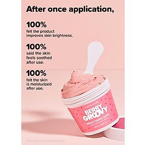 I DEW CARE Wash-Off Face Mask - Berry Groovy | Illuminate with Glycolic Acid and Raspberry, For Dry Skin, 3.38 Oz