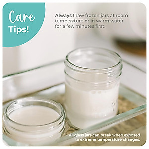 Mason Bottle Breast Milk Storage Glass (4oz & 8oz, 8-Pack) - Reusable Glass Baby Food Jars with Lids - Airtight, Stackable, Freezable Glass Baby Food Containers, Milk Container for Baby Formula