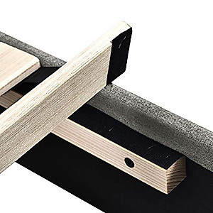 Hoomic Queen Size Bed Frame, Modern Fabric Upholstered Wingback Platform Bed with Headboard, Strong Wood Slats Support, Mattress Foundation, No Box Spring Needed, Easy Assembly, Light Grey