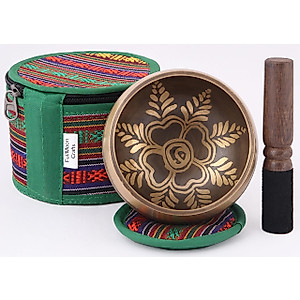 Full Moon Craft's Spiral Tibetan Singing Bowl Set for Yoga, Meditation, Mindfulness, Easy to Learn and Best for Gift