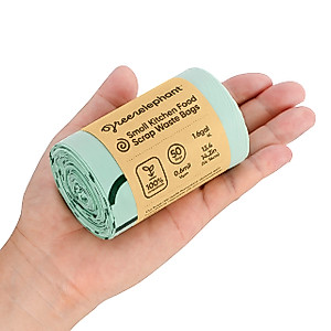 Green Elephant Compost Bags Small-Compostable Trash Bags,Small Biodegradable Trash Bags,Compostable Bags for Kitchen Compost Bin,1.6 Gallon Biodegradable Bags,BPI Certified Compostable Bag (2 Pack)